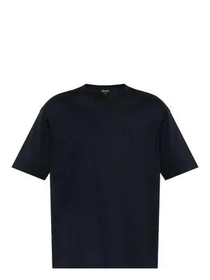 Giorgio Armani Logo-embroidered T-shirt - Blue