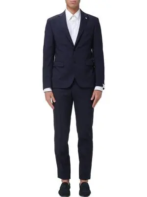 MANUEL RITZ Single-breasted Stretch Wool Suit - Navy
