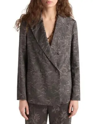 Momoni Double-breasted Jacquard Viscose Blazer - Brown
