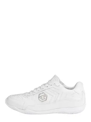 Philipp Plein Pit-$top Crocodile Print Leather Sneakers - White