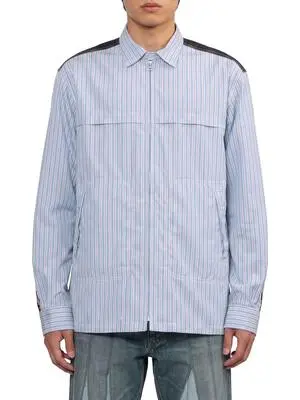 JUNYA WATANABE Relaxed Fit Patchwork Cotton Shirt With Zip Closure