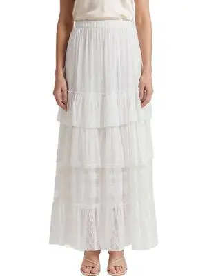 ANIYE BY Tiered Lace Skirt - White