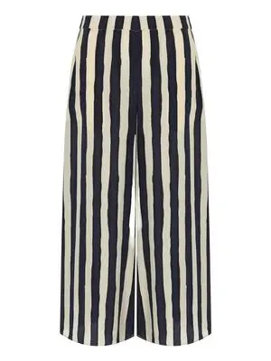 Max Mara Nirvana Silk Striped Trousers - Blue