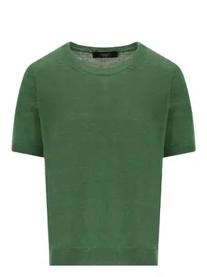 MAX MARA Max Mara Weekend Aloe Top - Pure Linen Round Neck Knit