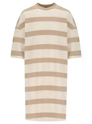 Max Mara Mela Striped Viscose Blend Dress - Beige