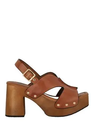 MISS OLIVIA Miss Olivia Eva Studded Leather Wedge Sandals