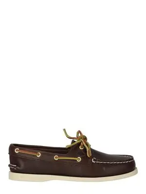 Sperry Leather Loafers With Contrast Stitching - Brown