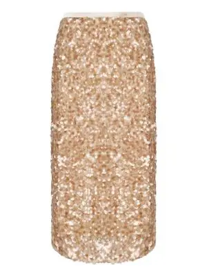 Max Mara Sequined Midi Skirt - Beige