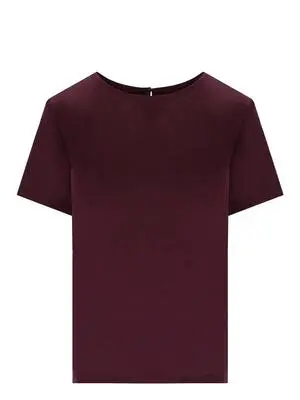 Max Mara Burgundy Satin And Lyocell Blouse - Red