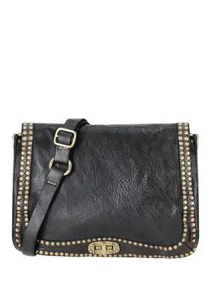 CAMPOMAGGI Paola Leather Crossbody Bag With Stud Embellishments - Grey