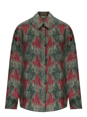 Max Mara Silk Abstract Print Shirt - Multicolor