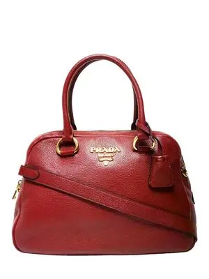 Prada Vitello Phenix Handbag - Red
