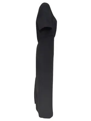 Roland Mouret Moon-neck Wool Midi Dress - Black