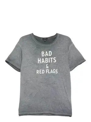 R13 Washed-effect Slogan Print T-shirt - Blue