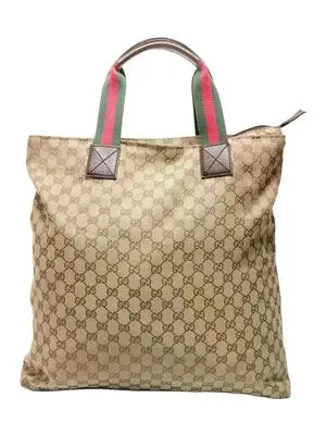 Gucci Gg Canvas Web-stripe Tote Bag - Neutrals