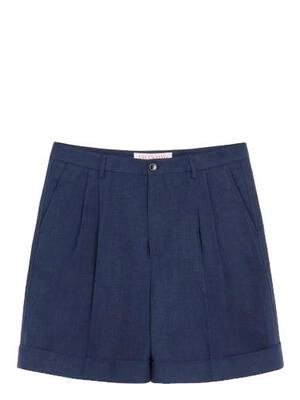 VALENTINO Valentino Linen Cuffed Bermuda Shorts