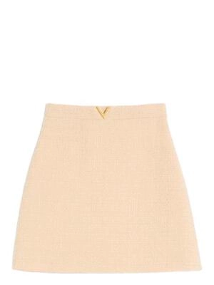 Valentino Garavani Valentino Curly Wool Short Skirt Birch