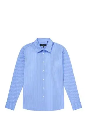 Rag & Bone Striped Cotton-poplin Shirt - Blue