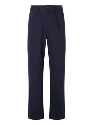 NOAH Straight-leg Cotton-twill Trousers - Blue