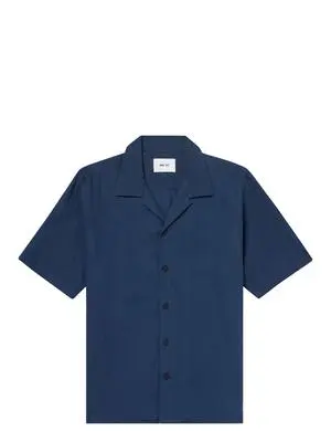 Nn07 NN07 - Julio 5708 Camp-Collar Linen Shirt - Men - Blue - S Navy
