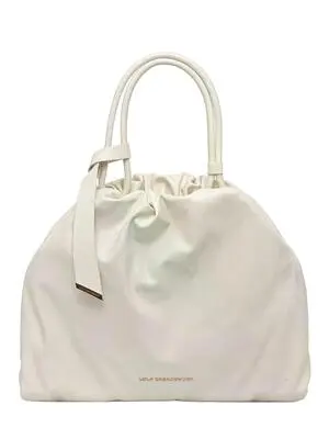 LOLA CASADEMUNT Crinkled Effect Knotted Tote Bag - White