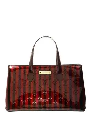 LOUIS VUITTON Louis Vuitton Monogram Vernis Rayure Wilshere PM Handbag Red