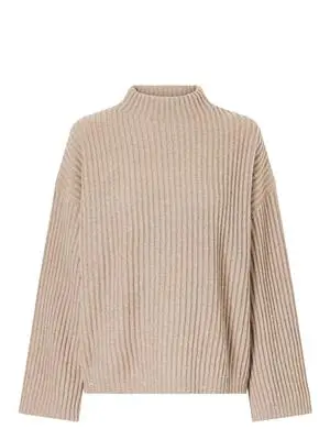 Brunello Cucinelli Sequin-trimmed Ribbed-knit Turtleneck Sweater - Neutrals