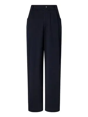 Brunello Cucinelli Wide-leg Cotton Trousers - Blue