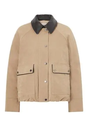 BRUNELLO CUCINELLI Brunello Cucinelli Leather-Trimmed Padded Canvas Jacket
