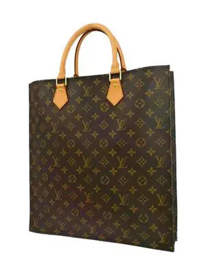 LOUIS VUITTON Sac Plat Monogram Tote Bag - Brown