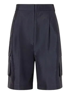 Tibi Tibi Stella Shell Cargo Shorts Navy