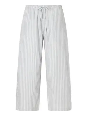 LESET Yoshi Striped Cotton-blend Wide-leg Pants - Blue
