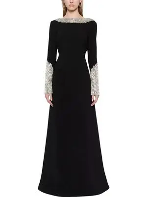 DINA MELWANI Embellished Gown - Black