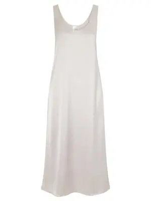 LESET Barb Satin Midi Dress - Silver