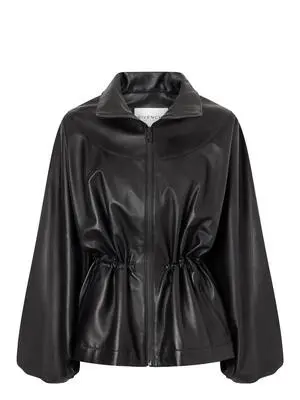 Givenchy Gathered Leather Jacket - Black
