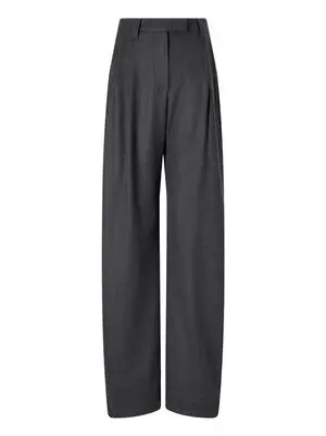 Brunello Cucinelli Wool Wide-leg Pleated Trousers - Gray