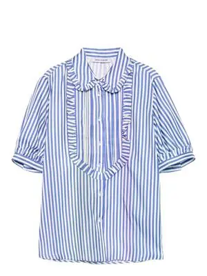 Dice Kayek Striped Puff-sleeves Blouse - Blue