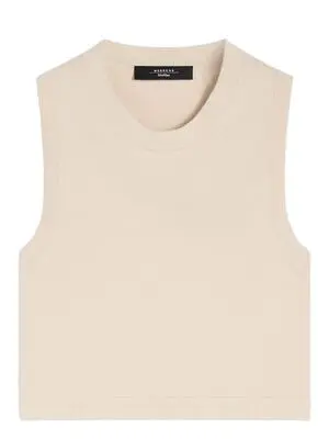MAX MARA Max Mara Sleeveless Cropped Viscose Knit Top