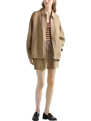 Prada Striped Cotton Top - Brown