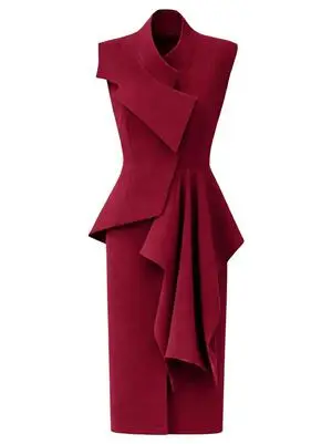 JULIA ALLERT Sleeveless Button-front Midi Dress - Red