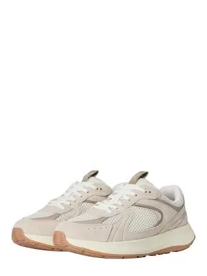 Fitflop F-mode Flow Suede/mesh/leather Flatform Sneakers - Pink
