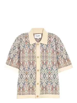 CORRIDOR Trance Jacquard-knit Polo Shirt - Neutrals