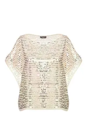 Peserico Blouse With Sequin Embellishment - Neutrals