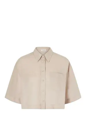Brunello Cucinelli Cropped Cotton Shirt - Neutrals