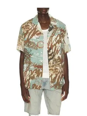 Oas Montara Rocco Shirt In Slate,beige - Multi
