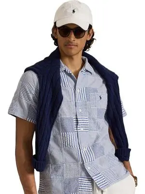 Ralph Lauren Classic Fit Patchwork Seersucker Shirt - Patchwork Blues