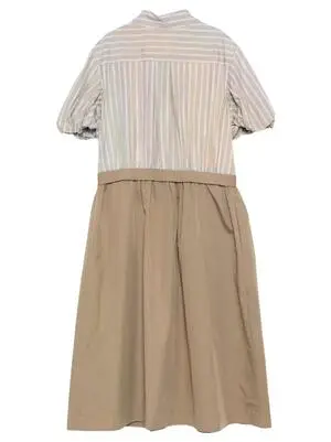 Dice Kayek Striped Shirt Dress With Sculptural Sleeves - Brown