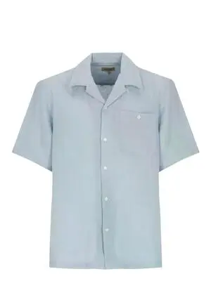 Woolrich Short-sleeve Camp-collar Shirt - Blue