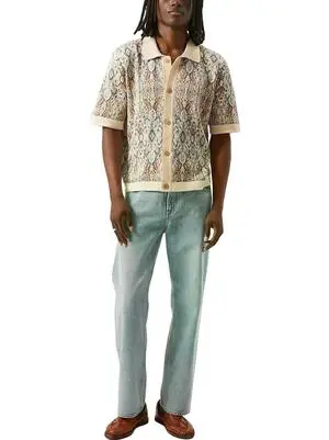 CORRIDOR Trance Jacquard-knit Polo Shirt - Neutrals