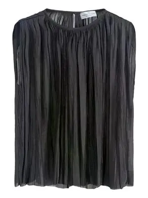 ROBERTO COLLINA Pleated Sleeveless Top - Brown
